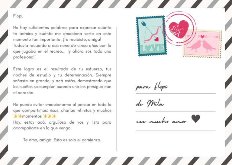 Love Letter Valentine's Day Postcard | PDF