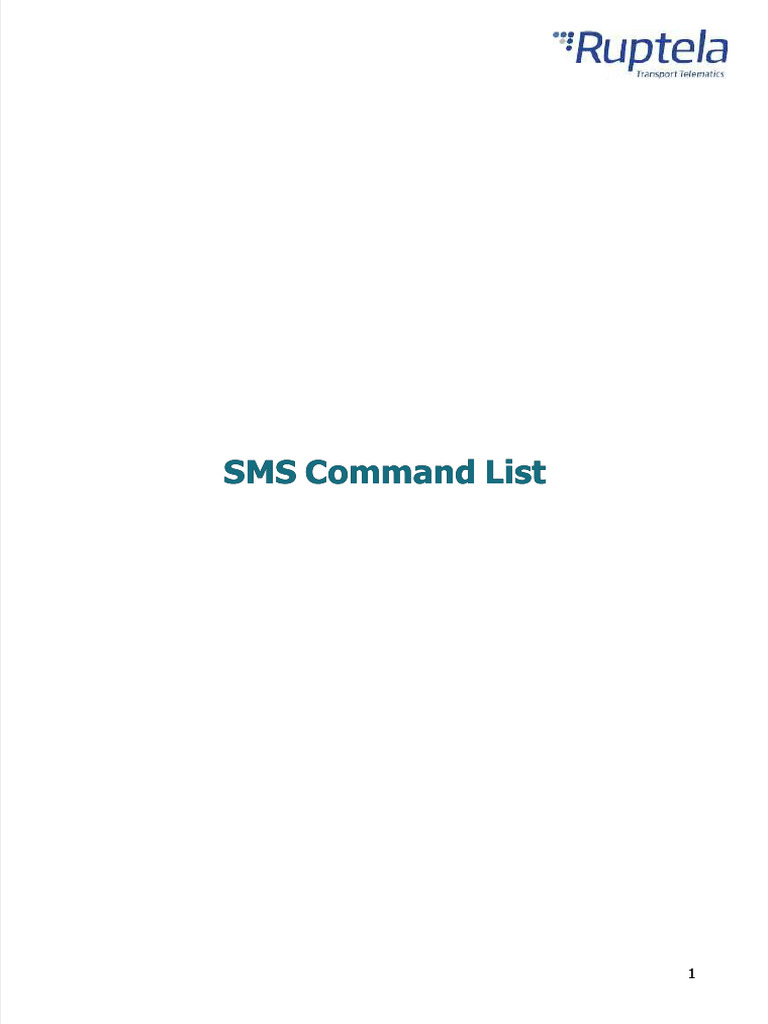 PDF Ruptela Sms Command List Compress | PDF