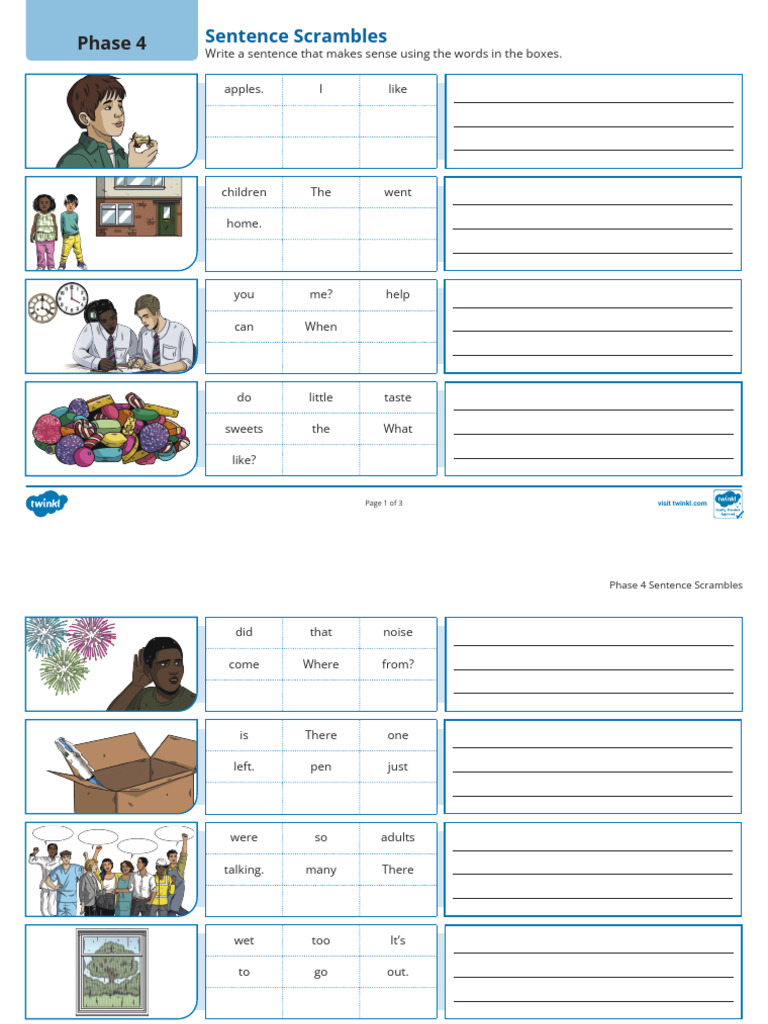 Phase 4 Sentence Scrambles | PDF