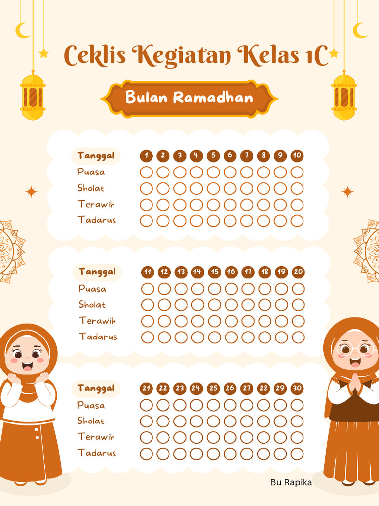 Oranye Ilustratif Dokumen Ceklis Kegiatan Ibadah Bulan Ramadhan | PDF