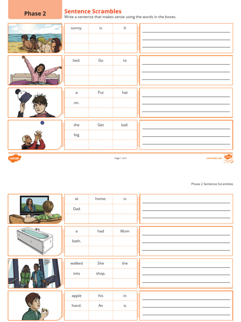 Phase 2 Sentence Scrambles | PDF