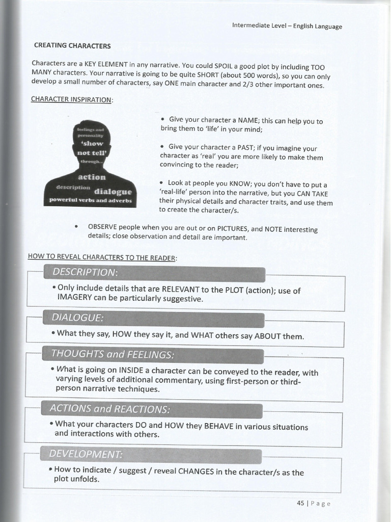 Narrative 2 - Page 45 Creating Characters | PDF
