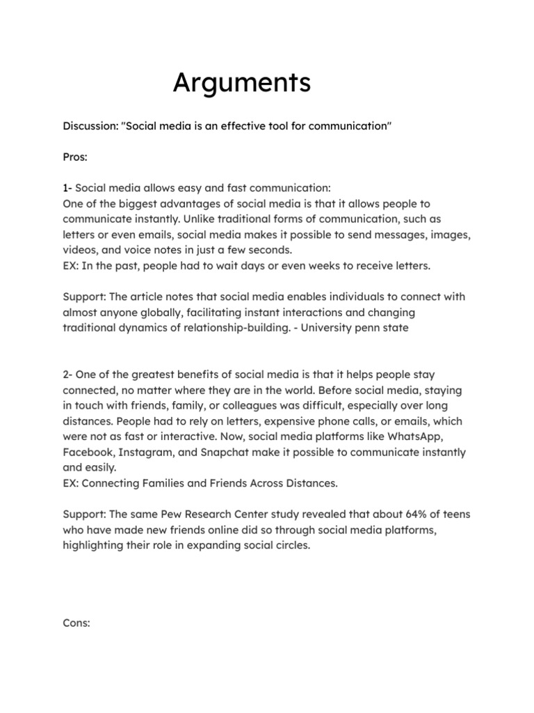 DEBATE - "Social Media Is An Effective Tool For Communication" | PDF ...