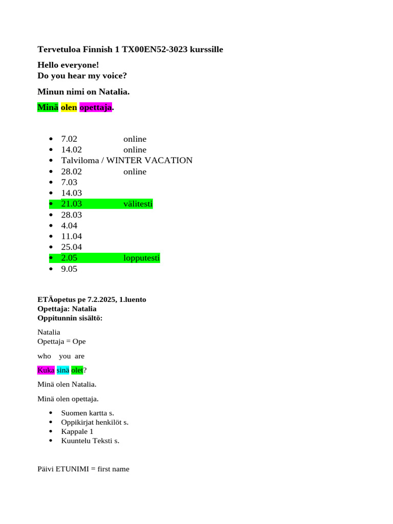 LUENNOT Finnish 1 TX00EN52-3023 | PDF