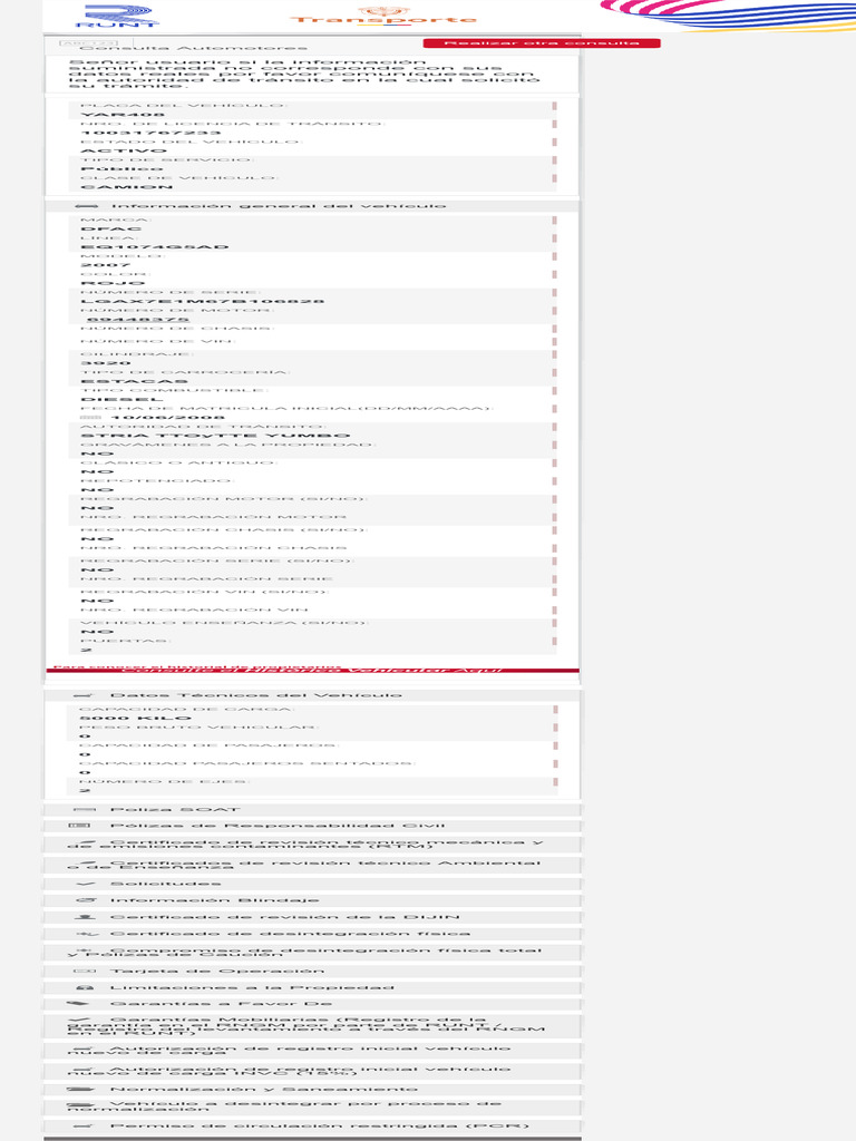 Consulta Ciudadano - RUNT | PDF