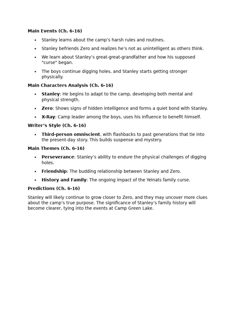 Key Events and Themes in Chapters 6-16 | PDF