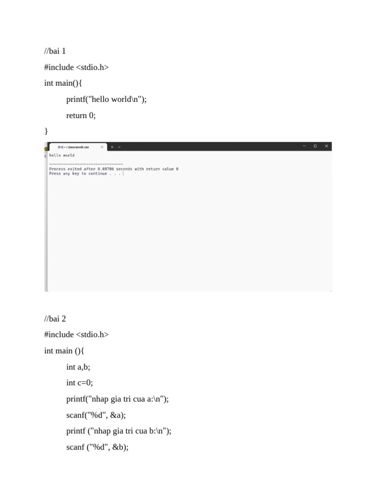 C Programming Basics: Examples and Functions | PDF | Computer Programming | Computer Standards