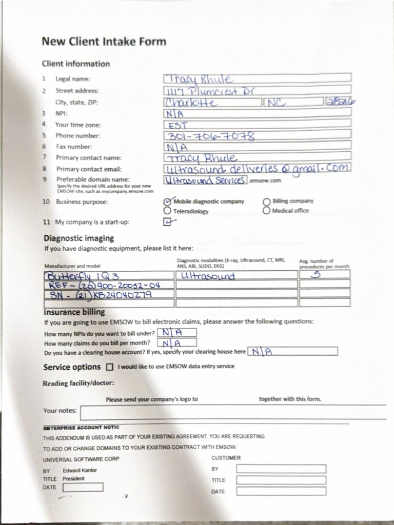 New Client Intake | PDF
