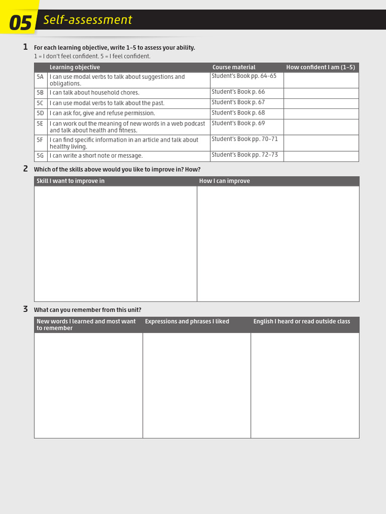 English Skills Self-Assessment | PDF