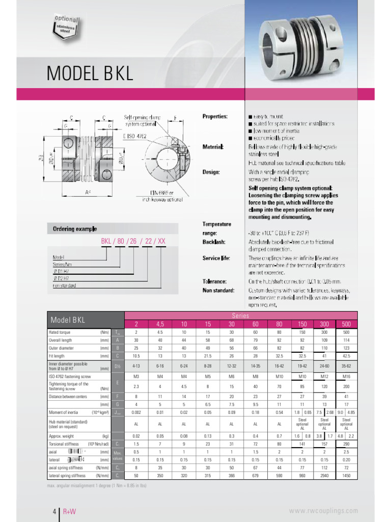 R+W BKL (Bellow Type) | PDF