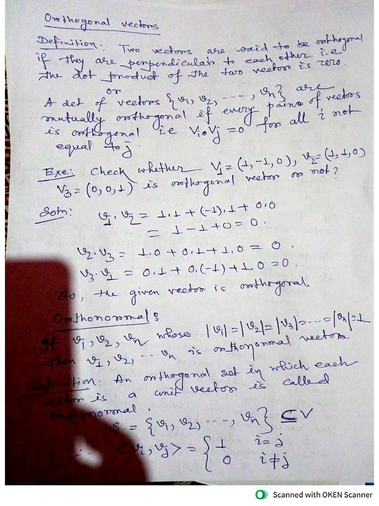 Orthogonal Vector | PDF