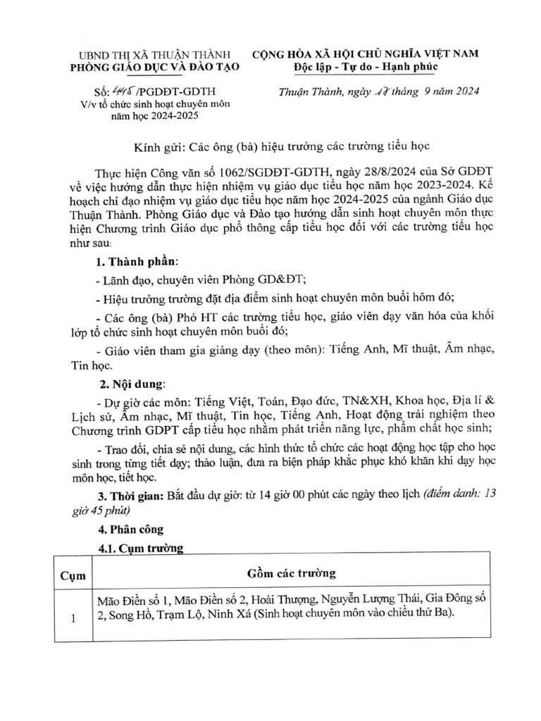 CV-445-to Chuc SN Chuyen mon-TH | PDF