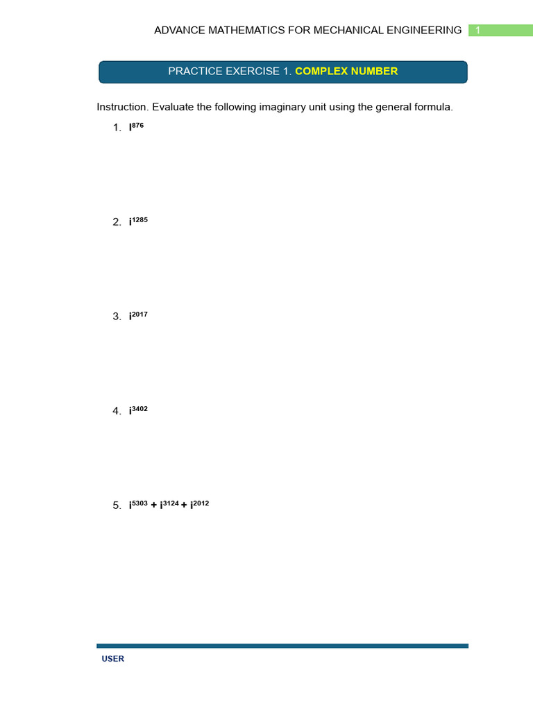 New Compiled Practice Exercises of Advance Mathematics For Me | PDF | Eigenvalues And ...