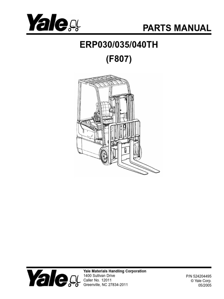 Manual Partes Yale Erp 030-040th | PDF | Elevator | Manual Transmission