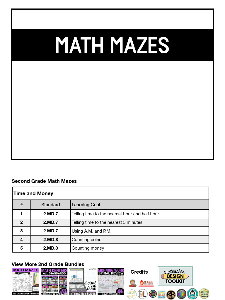 2nd Grade Mazes Time Money | PDF | Coins | Nickel (United States Coin)