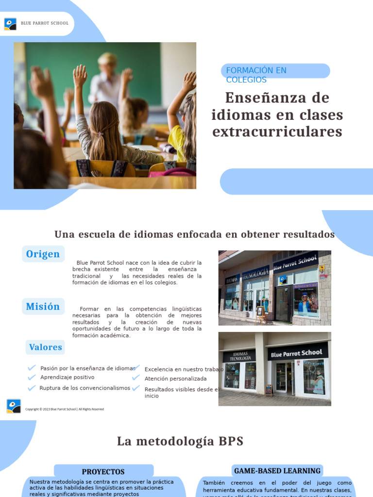 Blue Parrot School - Propuesta Colegios | PDF | Aprendizaje | Enseñando