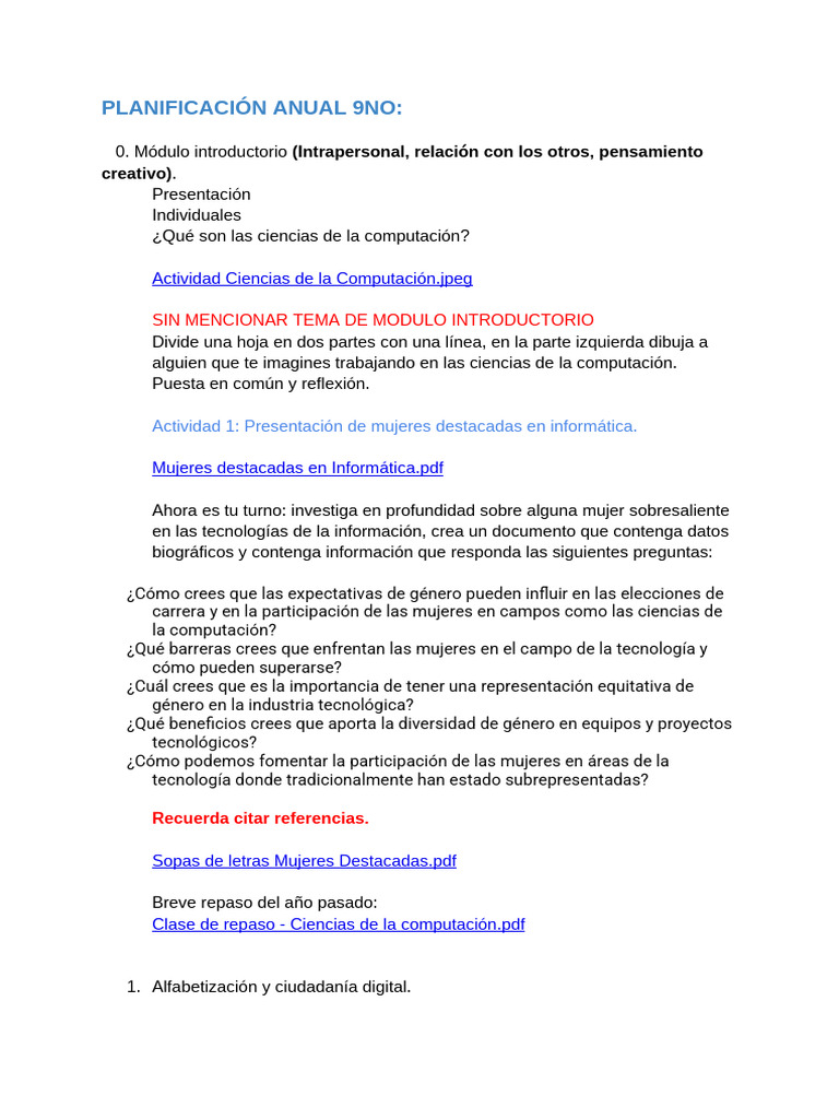 Planificacion Anual 9no - Ciencias de La Computacion Dgetp | PDF | Internet de las Cosas ...