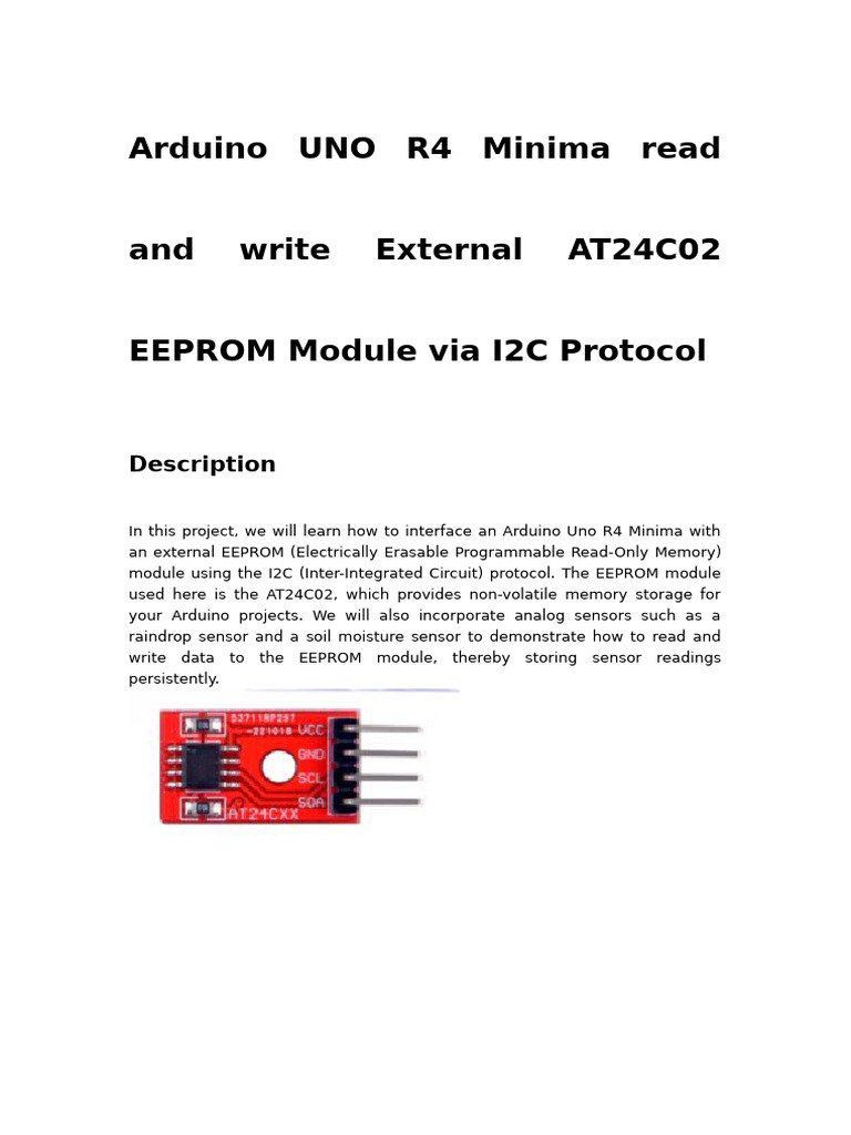 Chapter 5 Arduino Uno R4 Minima Read And Write External At24c02 Eeprom Module Via I2c