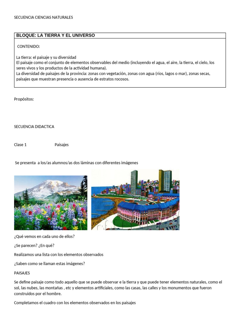 CsNat Paisaje natural y urbano | PDF