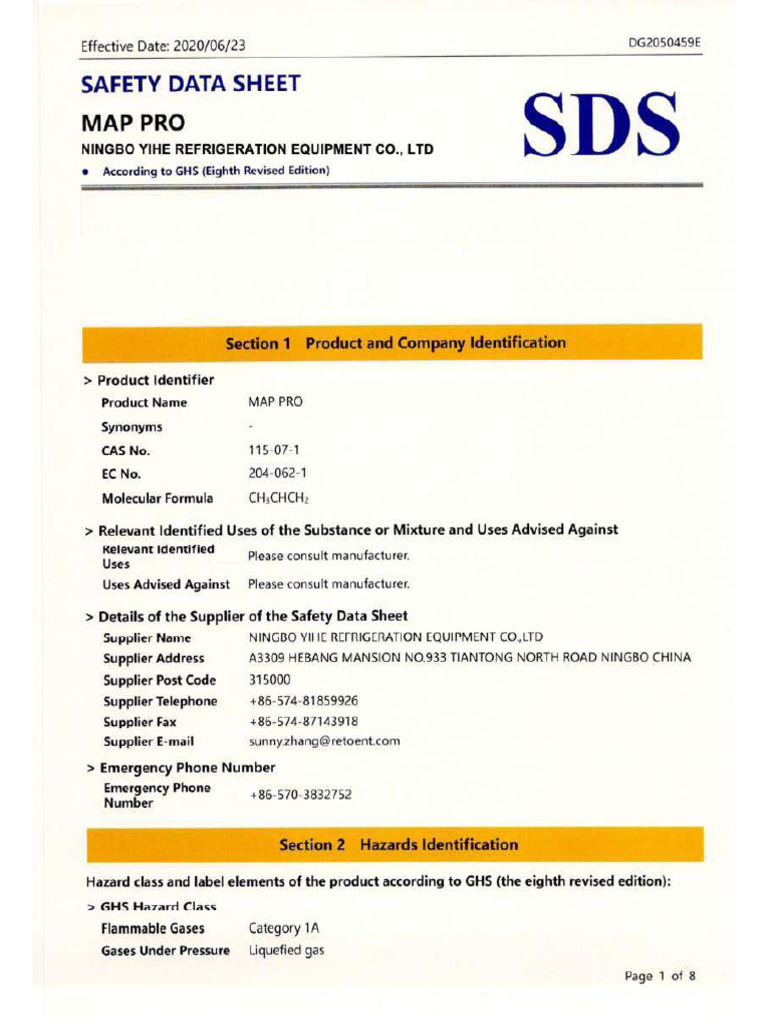 (SDS) RT Mappro | PDF