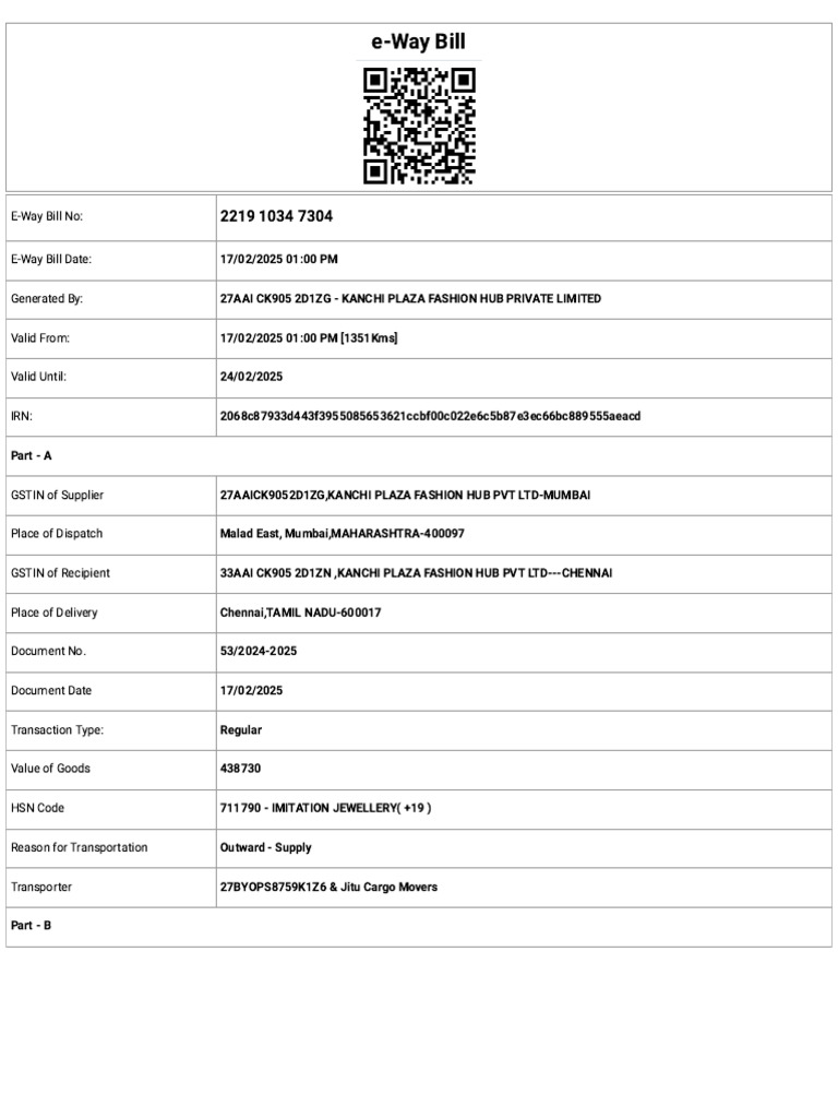 E-Way Bill Systemhhhhh | PDF