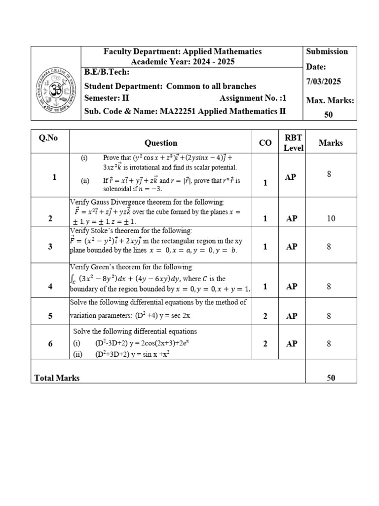 Assignment_1_MA22251_2025 | PDF | Applied Mathematics | Physics