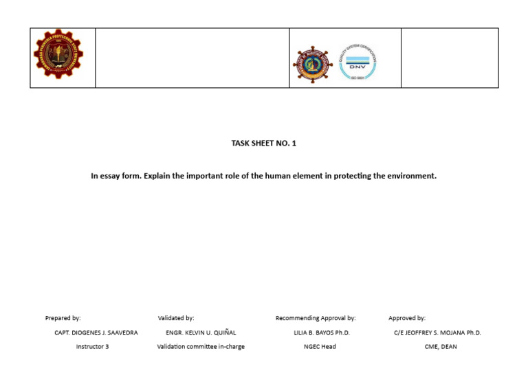 MAR.ENV.-TASK-SHEET-1 | PDF