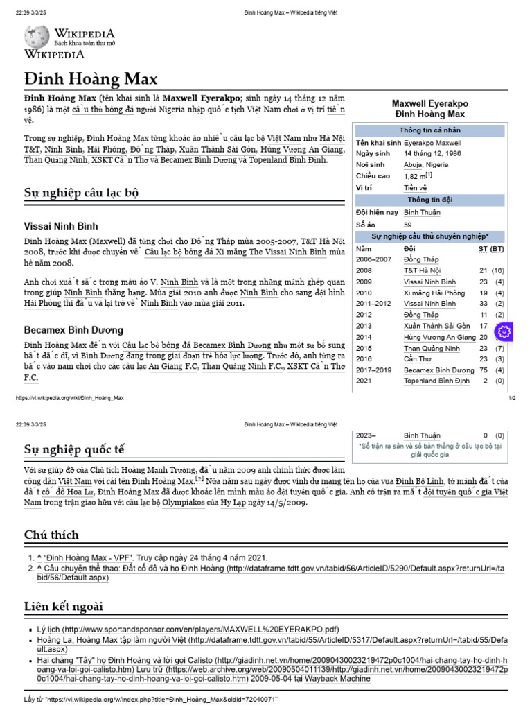 Đinh Hoàng Max - Wikipedia tiếng Việt | PDF