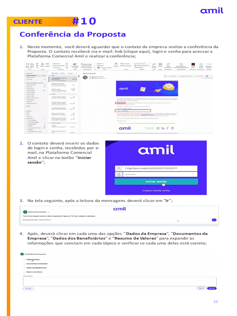 Passo A Passo Cliente Amil | PDF