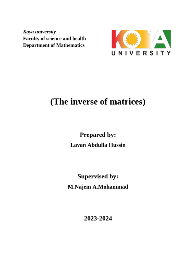 Inverse Matrices: Methods & Examples | PDF | Matrix (Mathematics ...