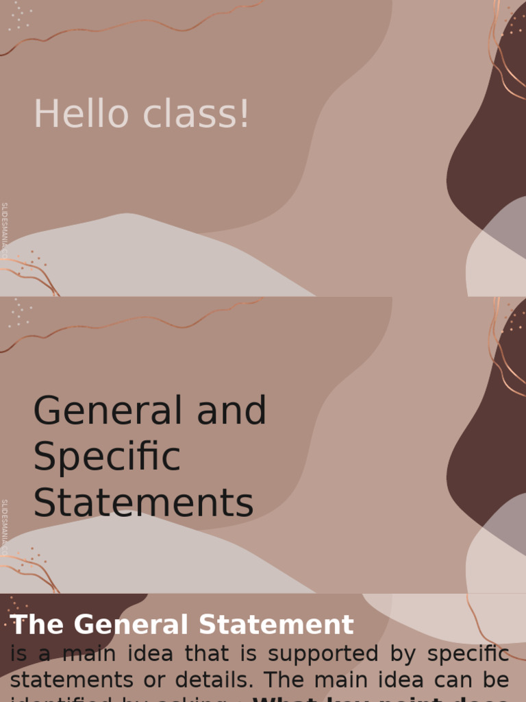 Understanding General and Specific Statements | PDF