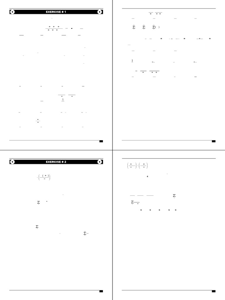 Exercise # 1: Sequence & Series Sequence & Series | PDF | Mean | Mathematical Concepts