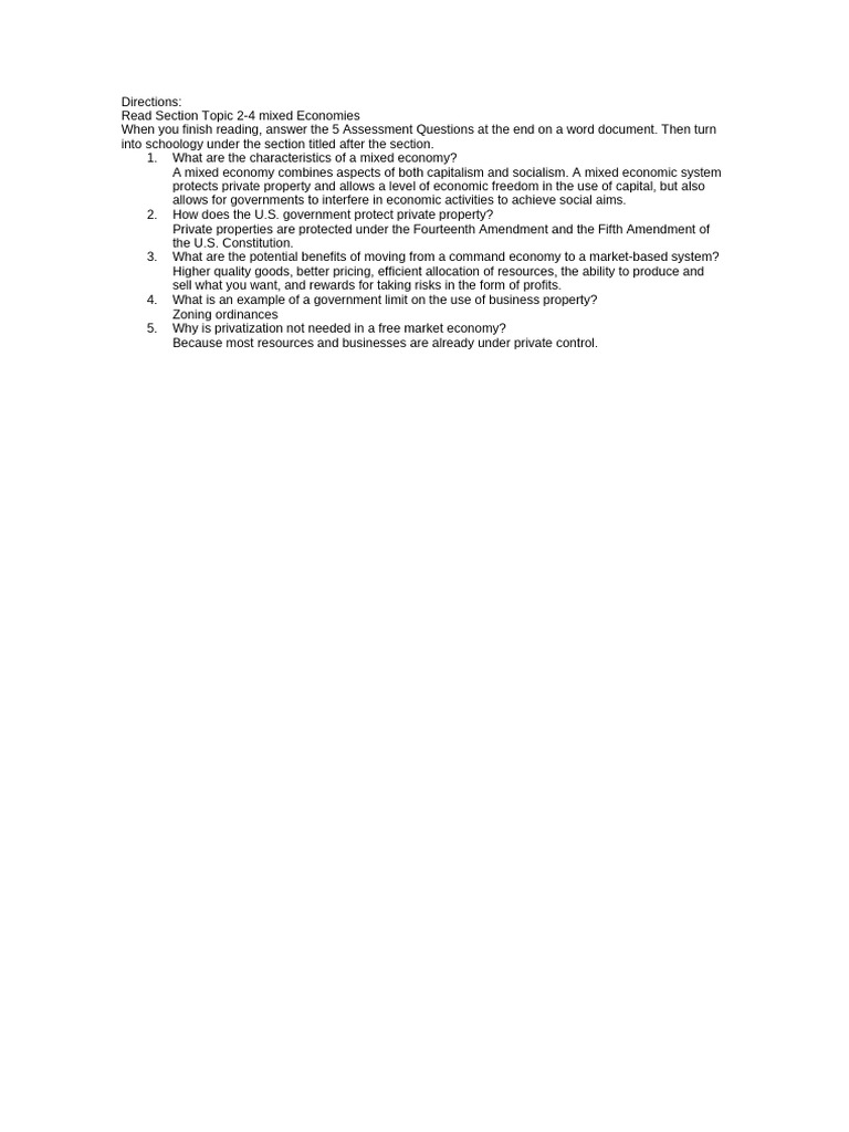 2.4 Mixed Economy | PDF