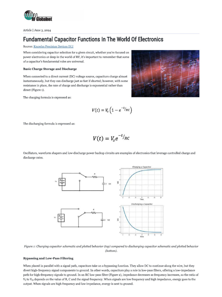 Fundamental Capacitor Functions in The World of Electronics | PDF