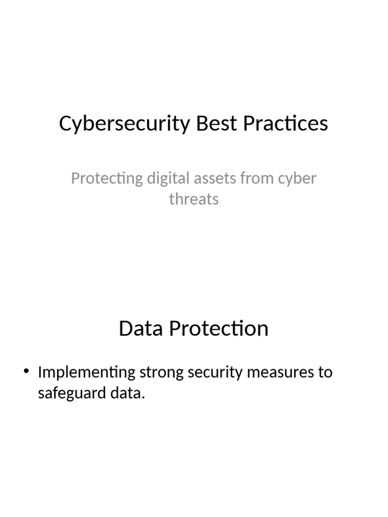 Cybersecurity Best Practices | PDF