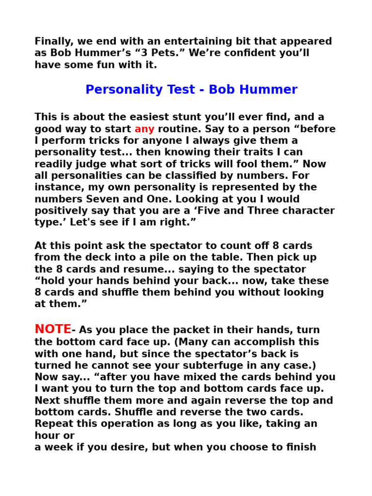 Magic Trick for Entertainers | PDF