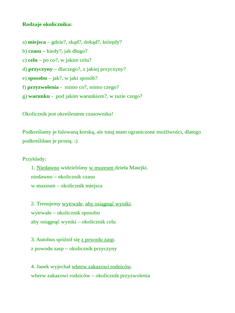 Okolicznik VI e I VI A | PDF