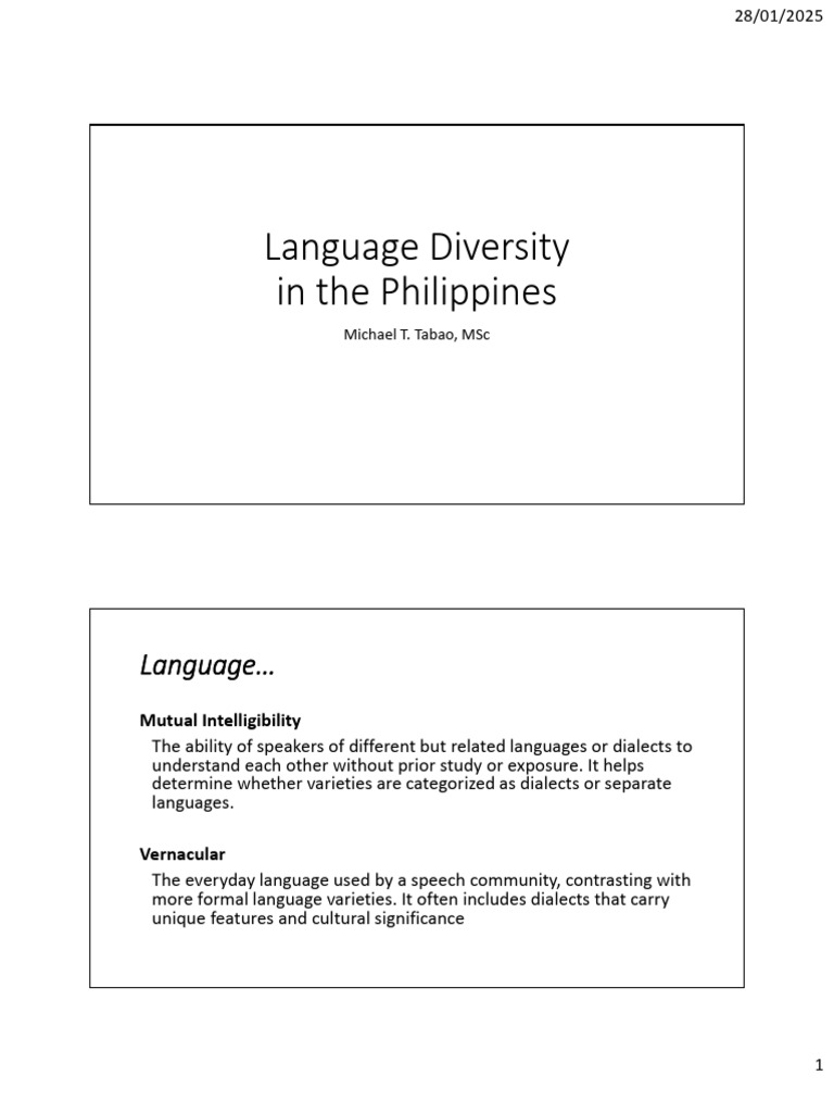 Philippine Language Diversity | PDF | Dialect | Language Varieties And ...