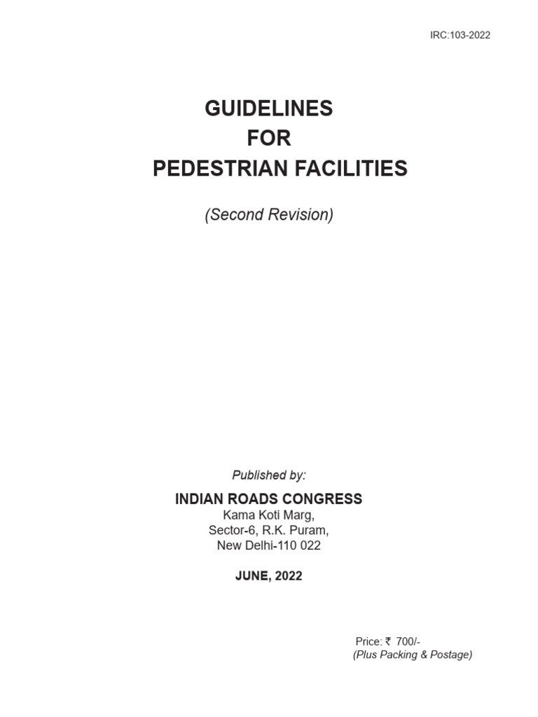 Final Proofs IRC - SP - 103-2021 27.5.22 | PDF | Sidewalk | Pedestrian