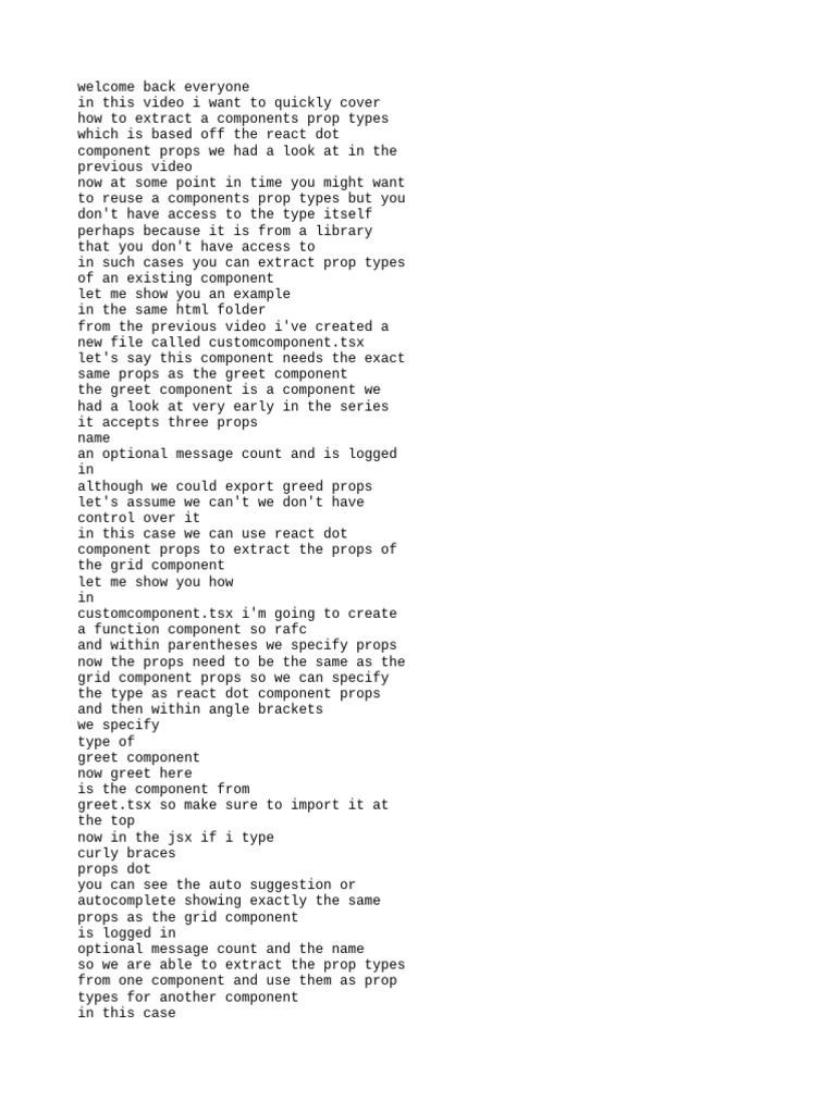 117 - React TypeScript Tutorial - 23 - Extracting A Components Prop Types | PDF