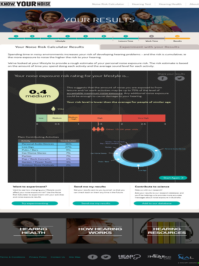 Noise Risk Calculator Survey - Know Your Noise | PDF | Noise | Risk