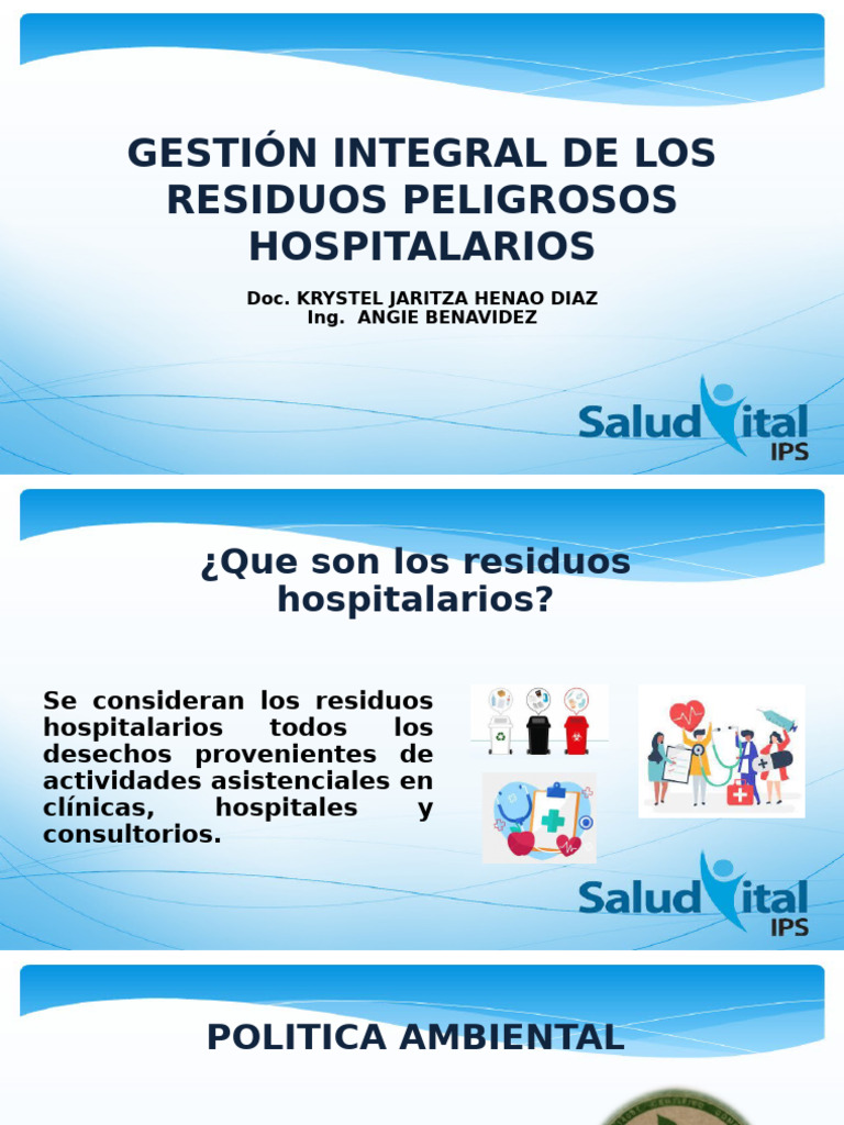 Residuos Hospitalarios | PDF | Residuos | Impacto humano en el medio ambiente