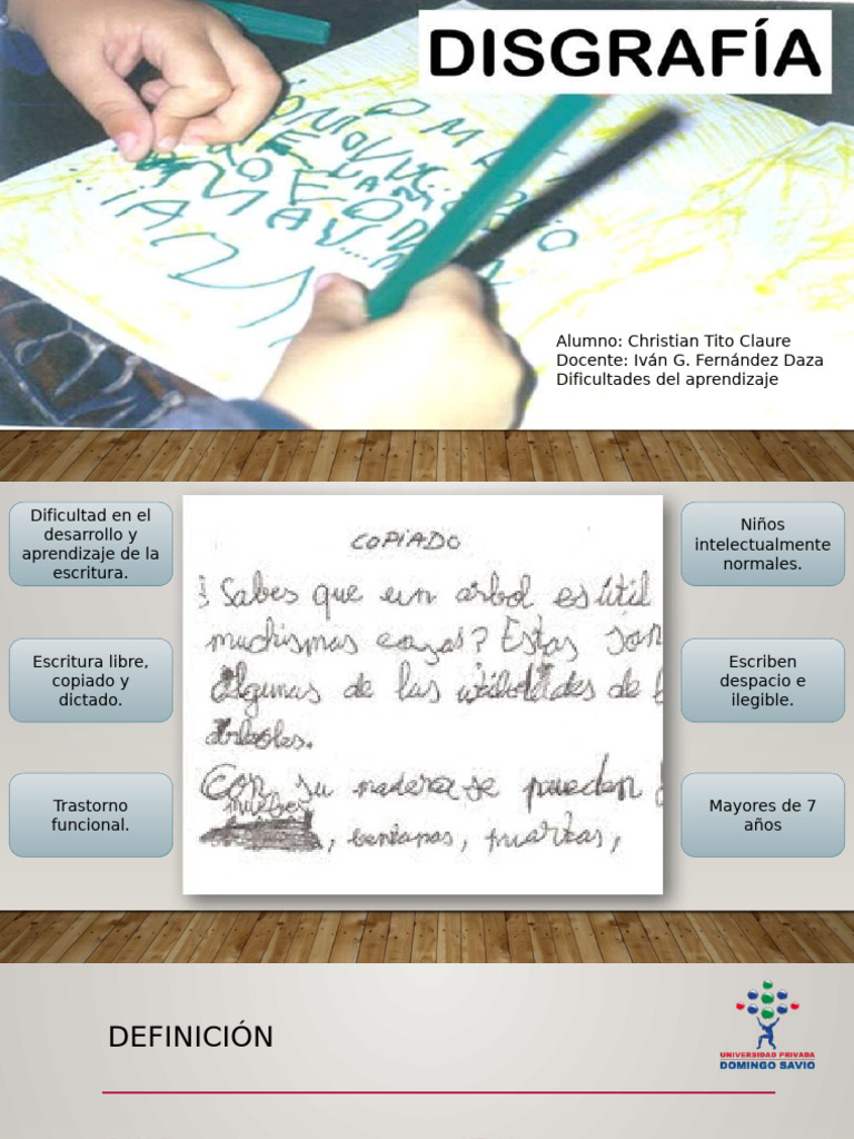Disgrafia | PDF | Enfermedades y trastornos humanos | Neurociencia
