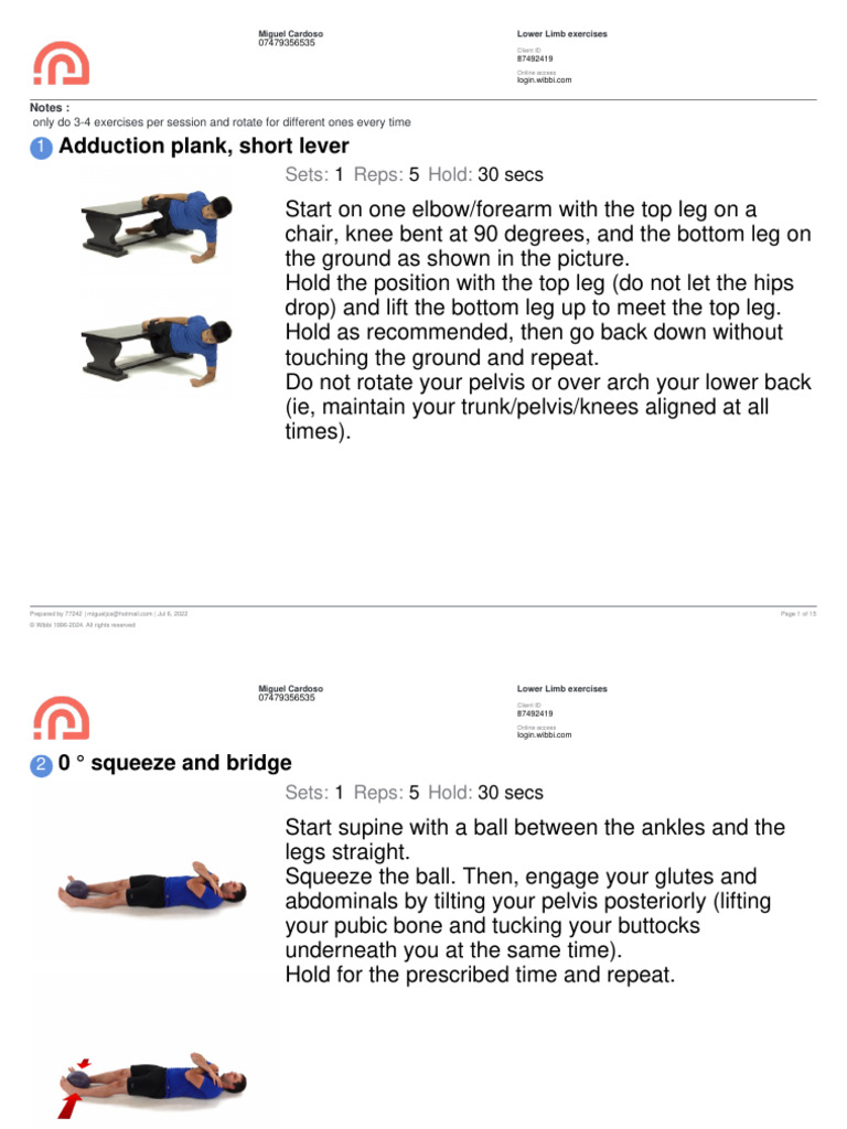 Program Limb Exercises | PDF | Human Leg | Anatomical Terms Of Motion