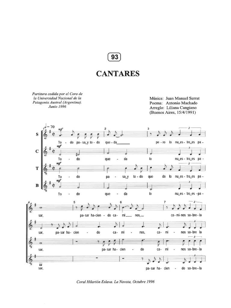Cantares. Serrat | PDF