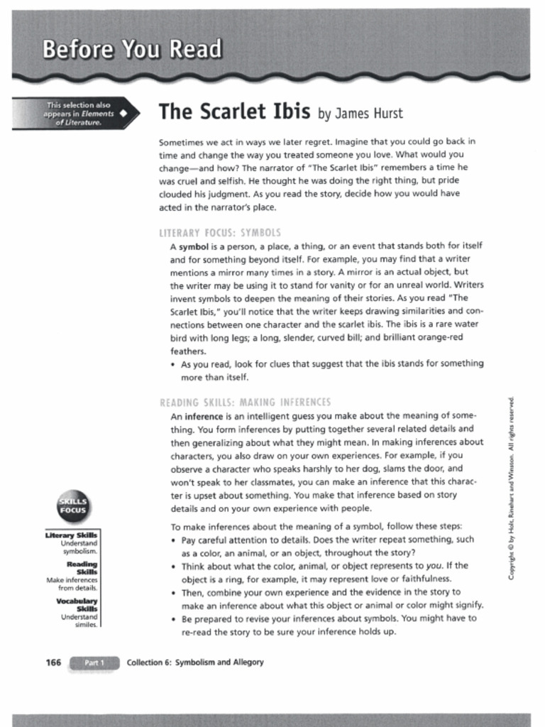 Scarlet Ibis - Full Text | PDF