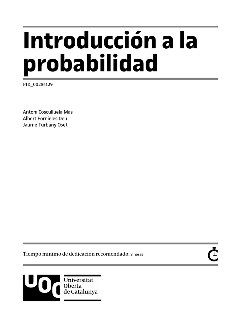 Introducción a la Probabilidad Básica | PDF | Teoría de probabilidad ...