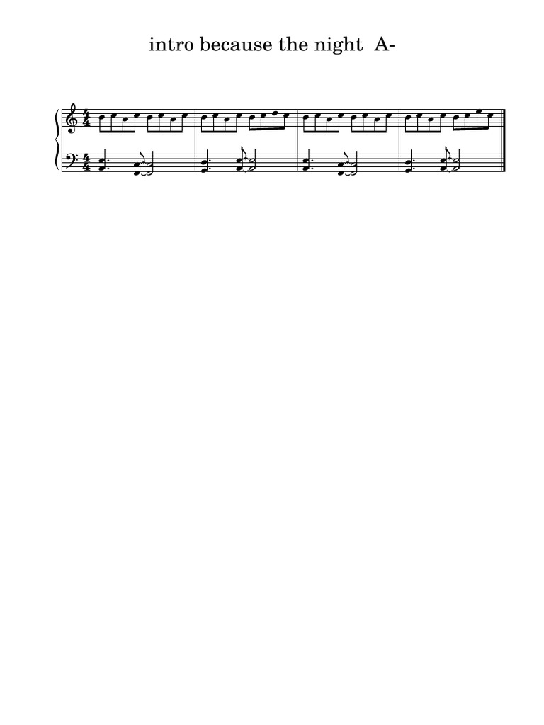 Intro Because the Night A | PDF
