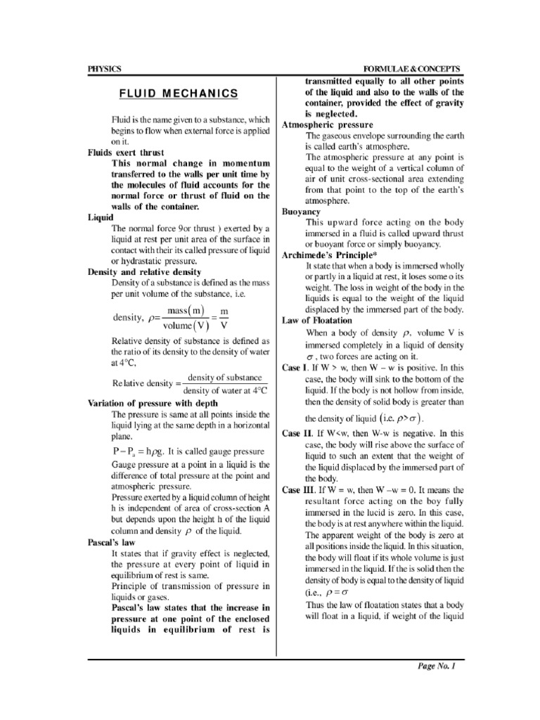 fluid mechanics_ocr | PDF | Buoyancy | Pressure