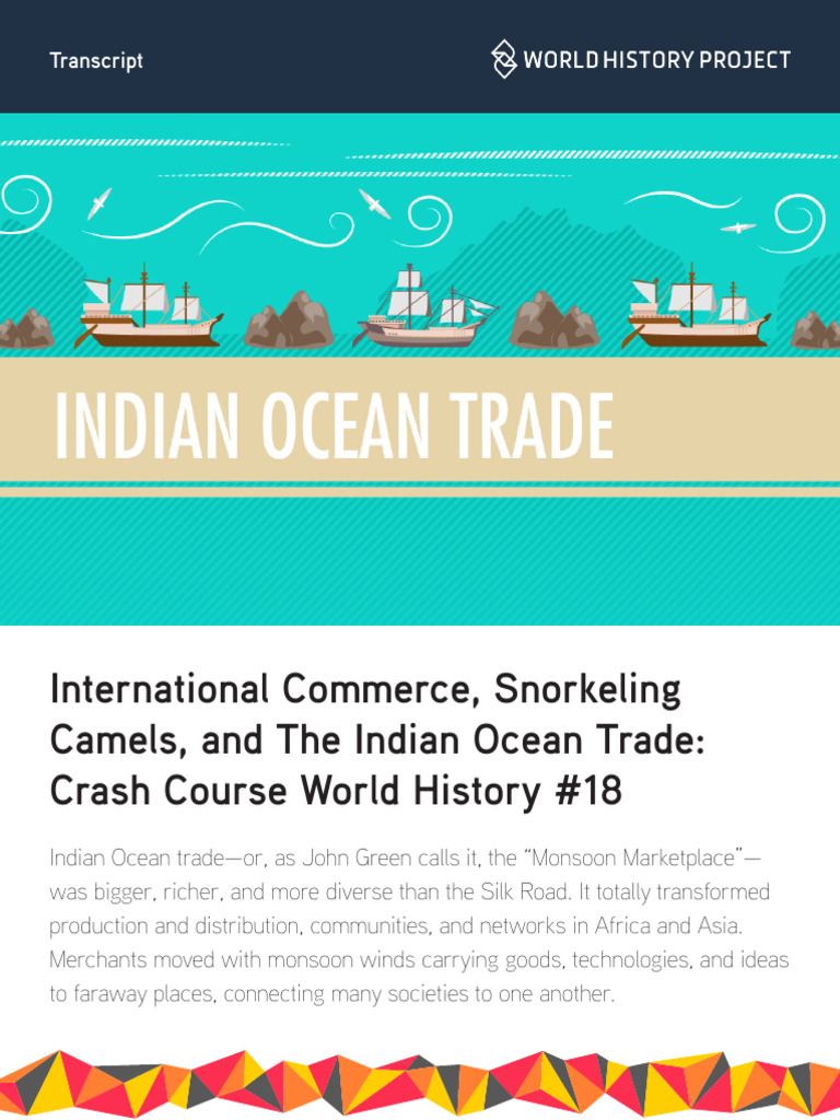 CC International Commerce Snorkeling Camels and The Indian Ocean Trade ...